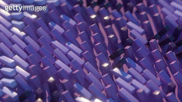 Abstract background of colorful rotating rectangles. The color changes depending on the angle of ...