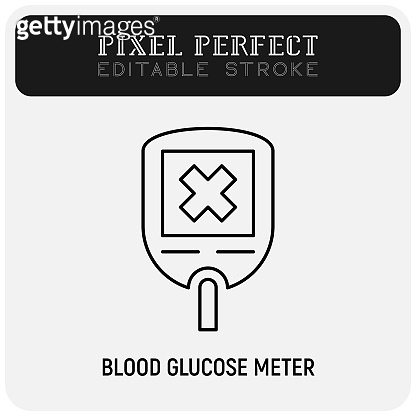Blood glucose meter with negative result on screen. Glucometer with ...