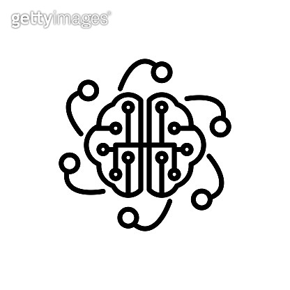 Artificial intelligence thin line icon. High tech. Machine science ...