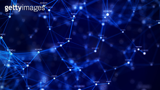 Data analysis concept. Abstract digital blue background. Big data ...