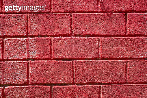 Red bricks decorative texture, closeup photo. Rustic brick masonry ...