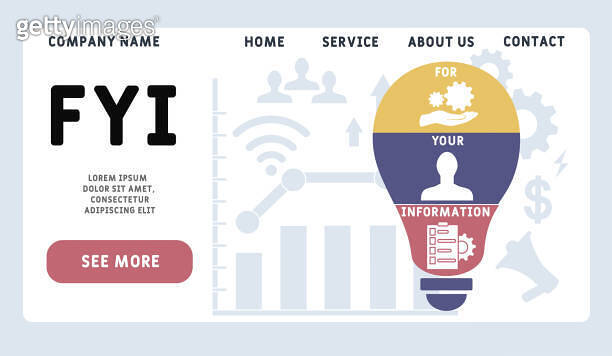 Vector website design template . FYI - For Your Information acronym ...