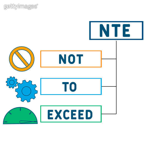 NTE - Not To Exceed acronym 이미지 (1359058948) - 게티이미지뱅크