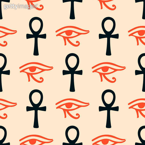Seamless pattern Eye of the sun Ra and Egypt egyptian cross (1357877040 ...