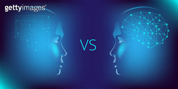 Human intelligence versus machine intelligence. (1303687299) 일러스트, 무료 ...