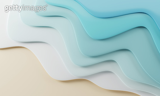 Paper cut water wave shapes style sea pattern, Modern origami design ...