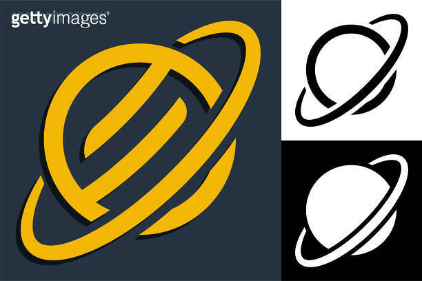 abstract planet saturn symbol with ring. Exploring space and solar ...