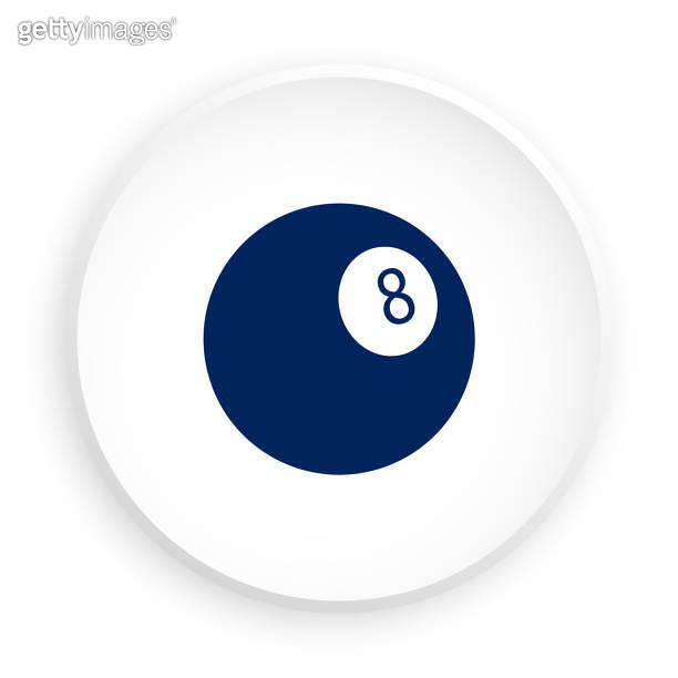ball for billiard icon in neomorphism style for mobile app. Sport ...
