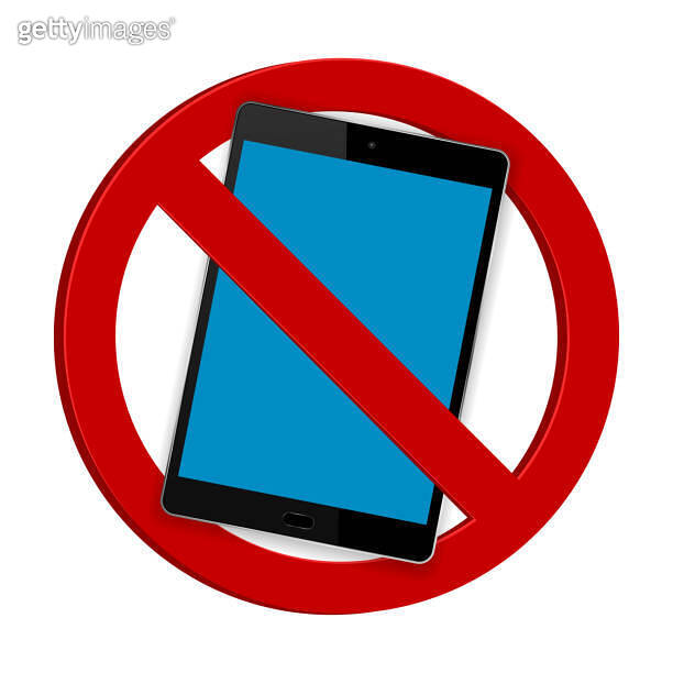 tablet stop warning sign 이미지 (1308300465) - 게티이미지뱅크