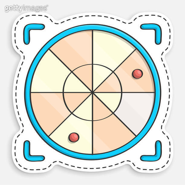 cartoon icon of doodle Radar screen with small red points. Civil ...