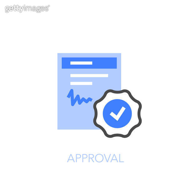 Approval symbol with a signed document and check mark symbol 이미지 ...