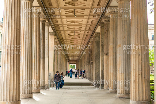 Doric Columns in the Colonnade Courtyard outside the Alte ...