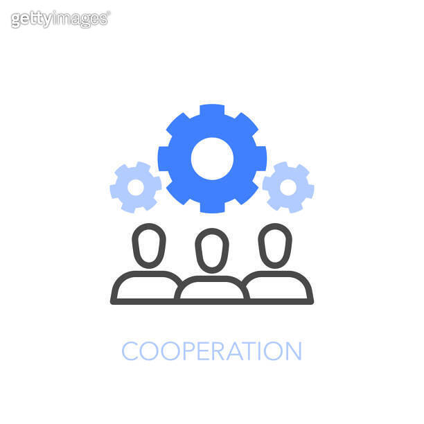 Cooperation symbol with a team people working together 이미지 (1298303254 ...