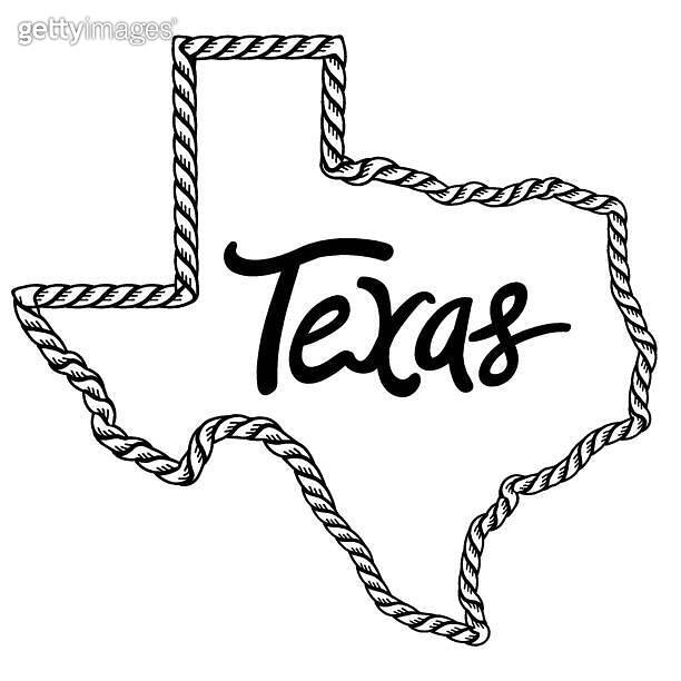 Texas map Vector illustration. Texas lasso rope frame with text ...