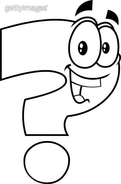 Outlined Happy Question Mark Cartoon Character Talking 이미지 (1320957005 ...