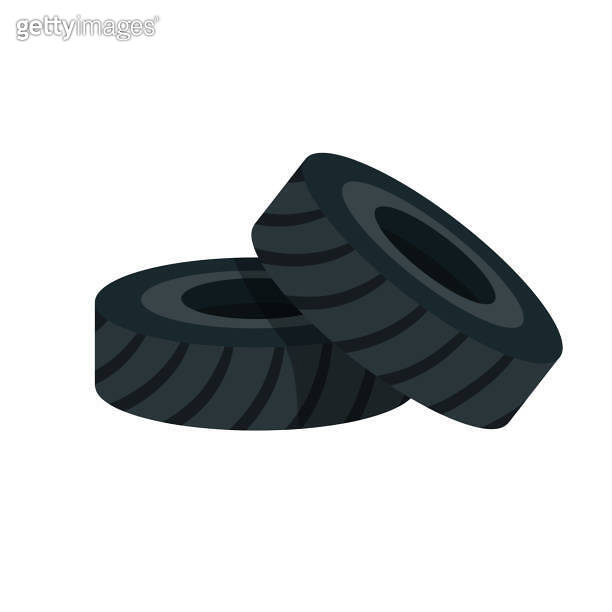 Black wheel. Bunch of old tires. The problem of urban garbage. Car ...