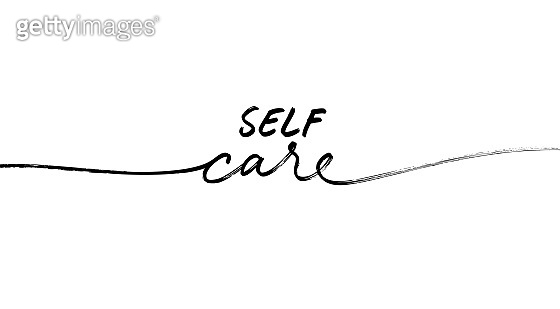 Self care line calligraphy with swashes. 이미지 (1353227813) - 게티이미지뱅크