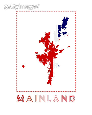 Mainland Logo. Map of Mainland with island name and flag. (1318538767 ...
