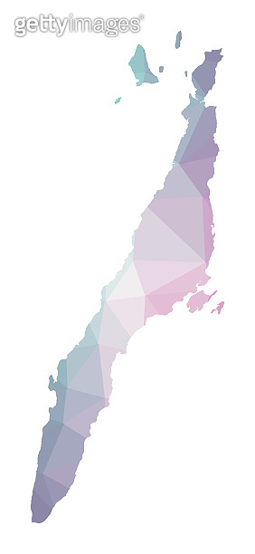 Polygonal map of Cebu. Geometric illustration of the island in emerald ...