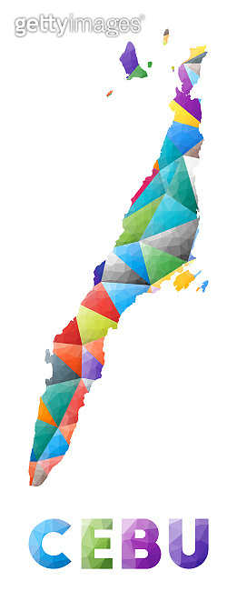 Cebu - colorful low poly island shape. (1350792611) - 게티이미지뱅크