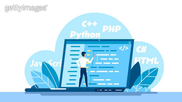 Concept Of Script Coding And Programming Javascript Php Python Html Other Languages 