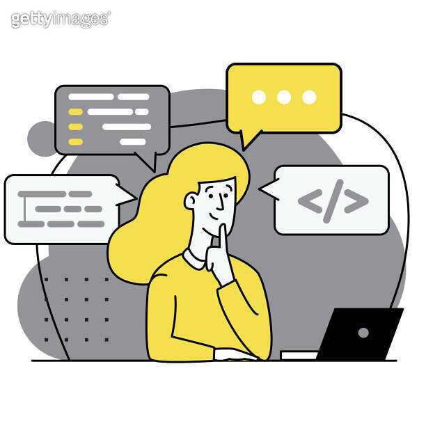 Concept of script coding, programming. A programming language ...