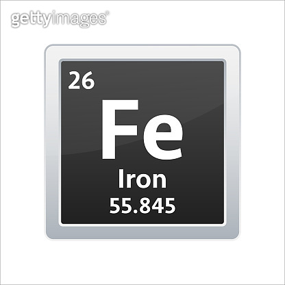Iron symbol. Chemical element of the periodic table. Vector stock ...