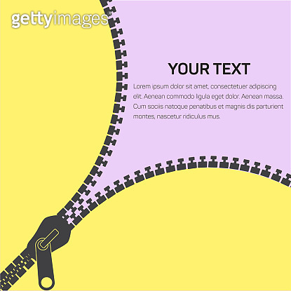 Zipper banner template. Open zipper. Empty poster for your design ...