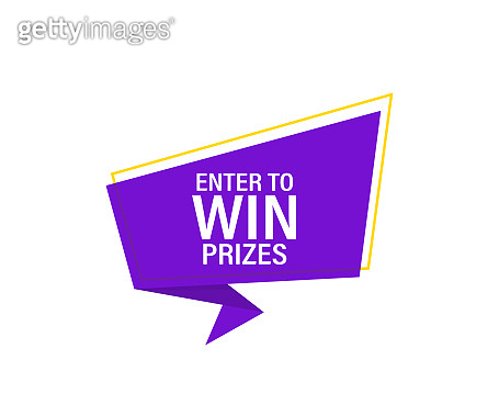 Banner with Enter to win prizes. Web design. Vector stock illustration ...