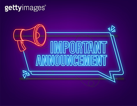 Banner with important announcement. Blue important announcement sign ...