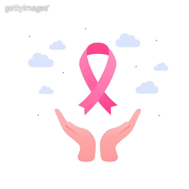 Human breast cancer awareness month concept. Vector flat people ...