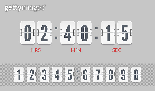 Analog Airport Board Countdown Timer Of Hour Or Minute White