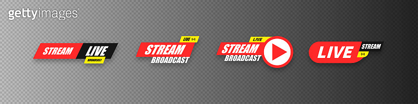 Live stream vector broadcasting sticker collection. Broadcast streaming ...