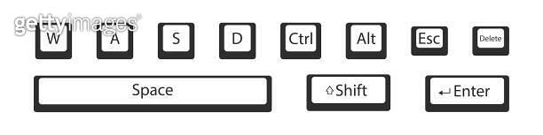 Computer action key symbol vector set, keys from pc keyboard flat icon ...