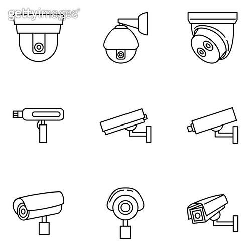 Set of CCTV Icons. Vector Video Surveillance Icons 이미지 (1326772123 ...