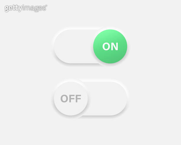 Neumorphism Switch on and off icons. On and off slide toggle buttons ...