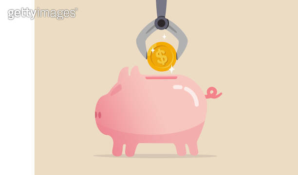 Automatic investment or savings, financial robot advisor or FinTech ...