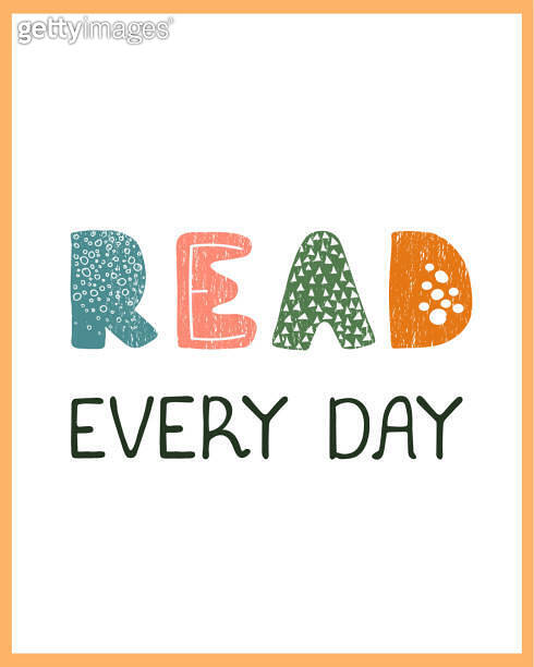 read every day - fun hand drawn nursery poster with lettering 이미지 ...