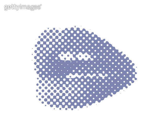 Halftone pattern female lips with sensual expression (1323791978) 일러스트 ...