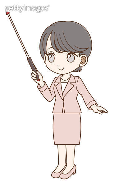 Woman in a suit with a pointer 이미지 (1344032253) - 게티이미지뱅크