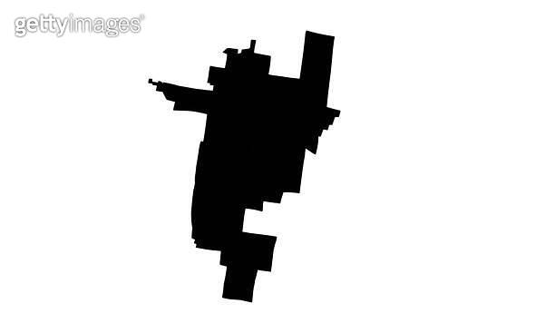 black silhouette map of Haughton city in Louisiana 이미지 (1325711564 ...