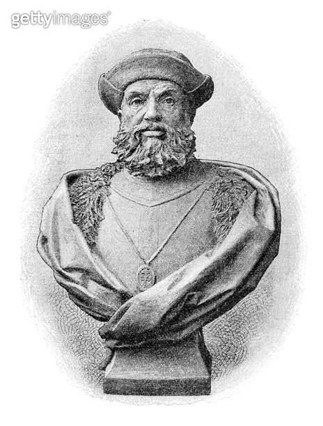 Ferdinand Magellan portuguese explorer portrait 1894 (1320059355) 일러스트 ...
