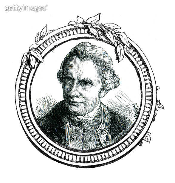 Captain James Cook British explorer 1887 이미지 (1333245856) - 게티이미지뱅크