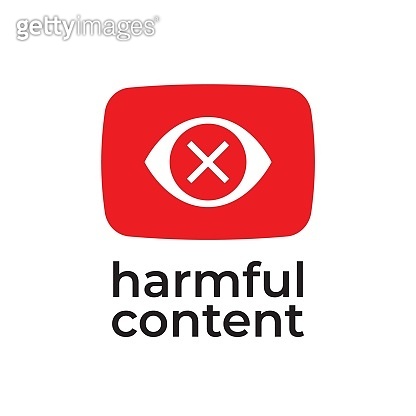 Parental control icon, vector clip art. Harmful content. Warning sign ...