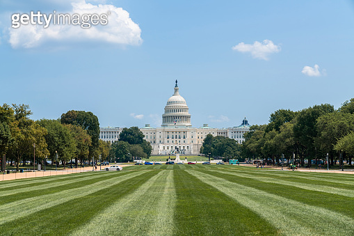 Traditional neoclassical architecture of the Capitol dome building and ...