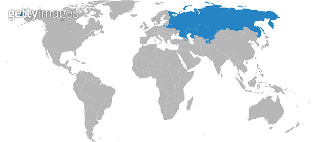 World map with Collective Security Treaty Organization (CSTO) member ...