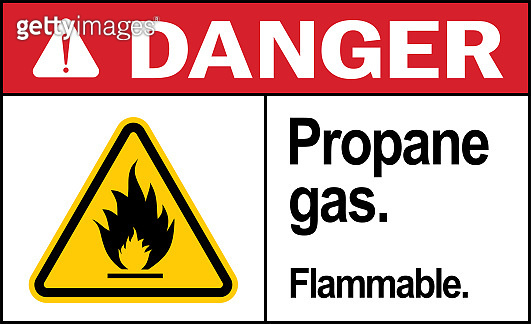 Propane gas. Flammable danger sign. (1326296742) - 게티이미지뱅크