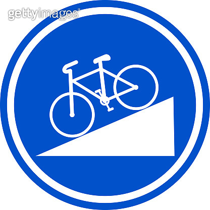 Down Steep hill area traffic sign for bicycle. 이미지 (1314325705) - 게티이미지뱅크