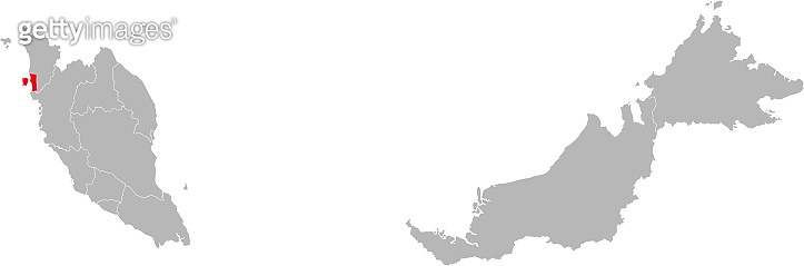 Pulau pinang state isolated on malaysia map. 이미지 (1316084727) - 게티이미지뱅크