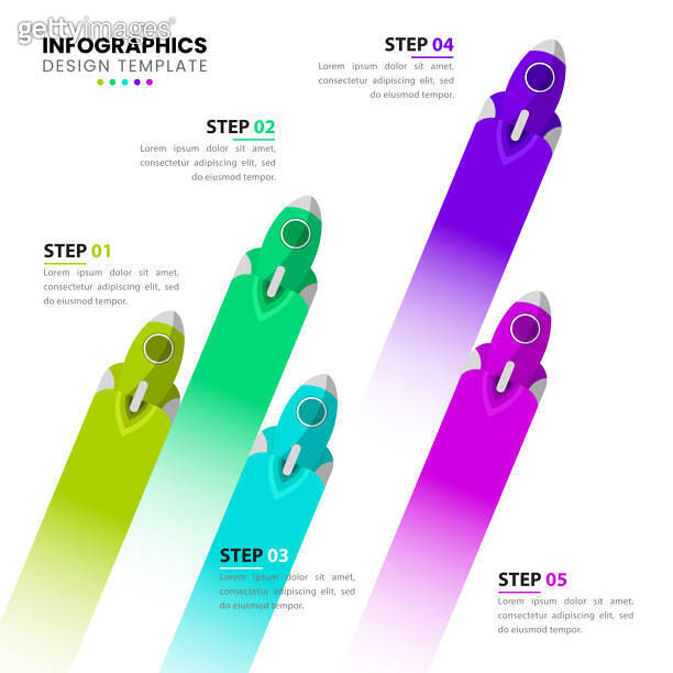 Infographic design template. Creative concept with 5 steps 이미지 ...